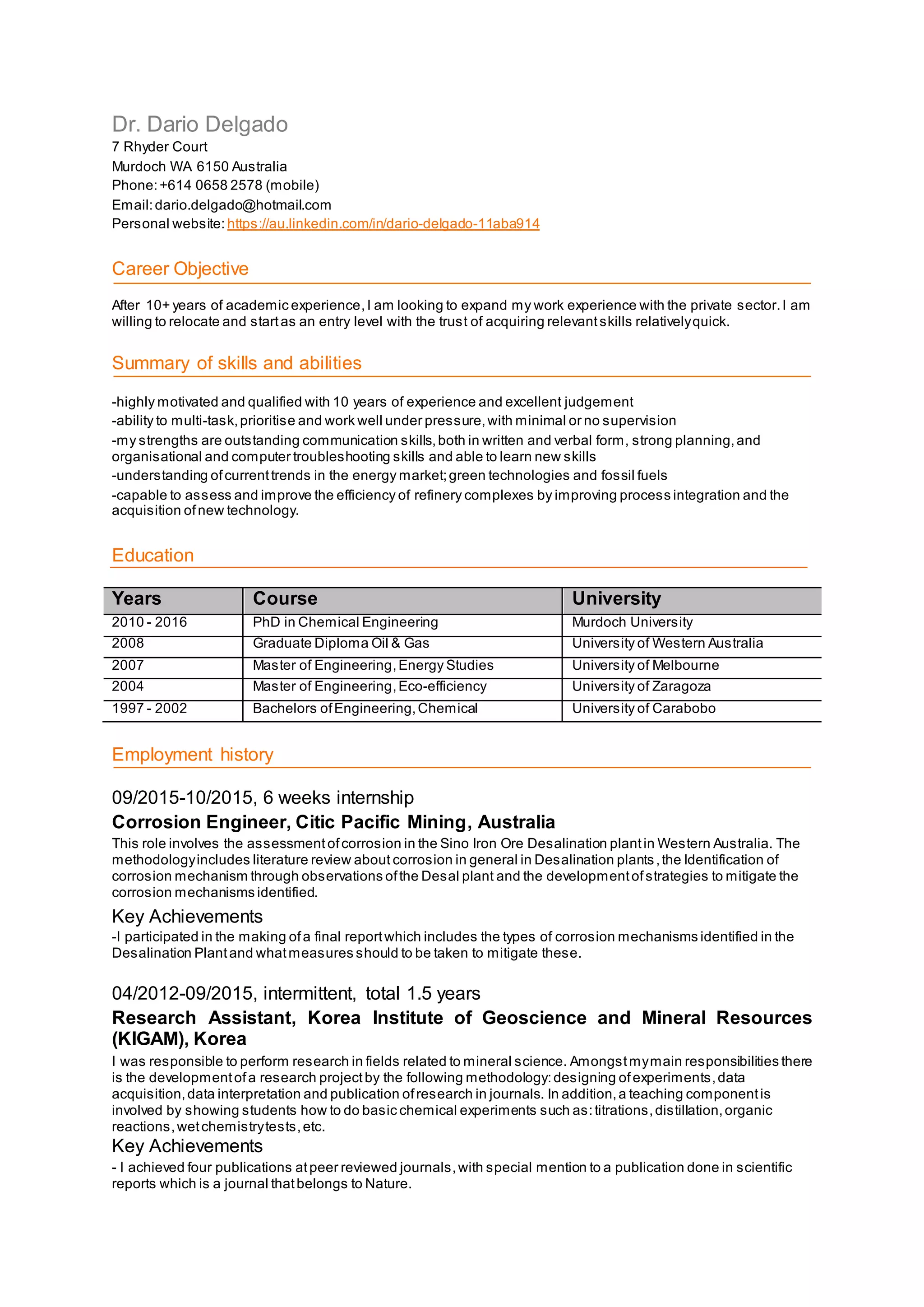 Dario Resume 2016 | DOCX