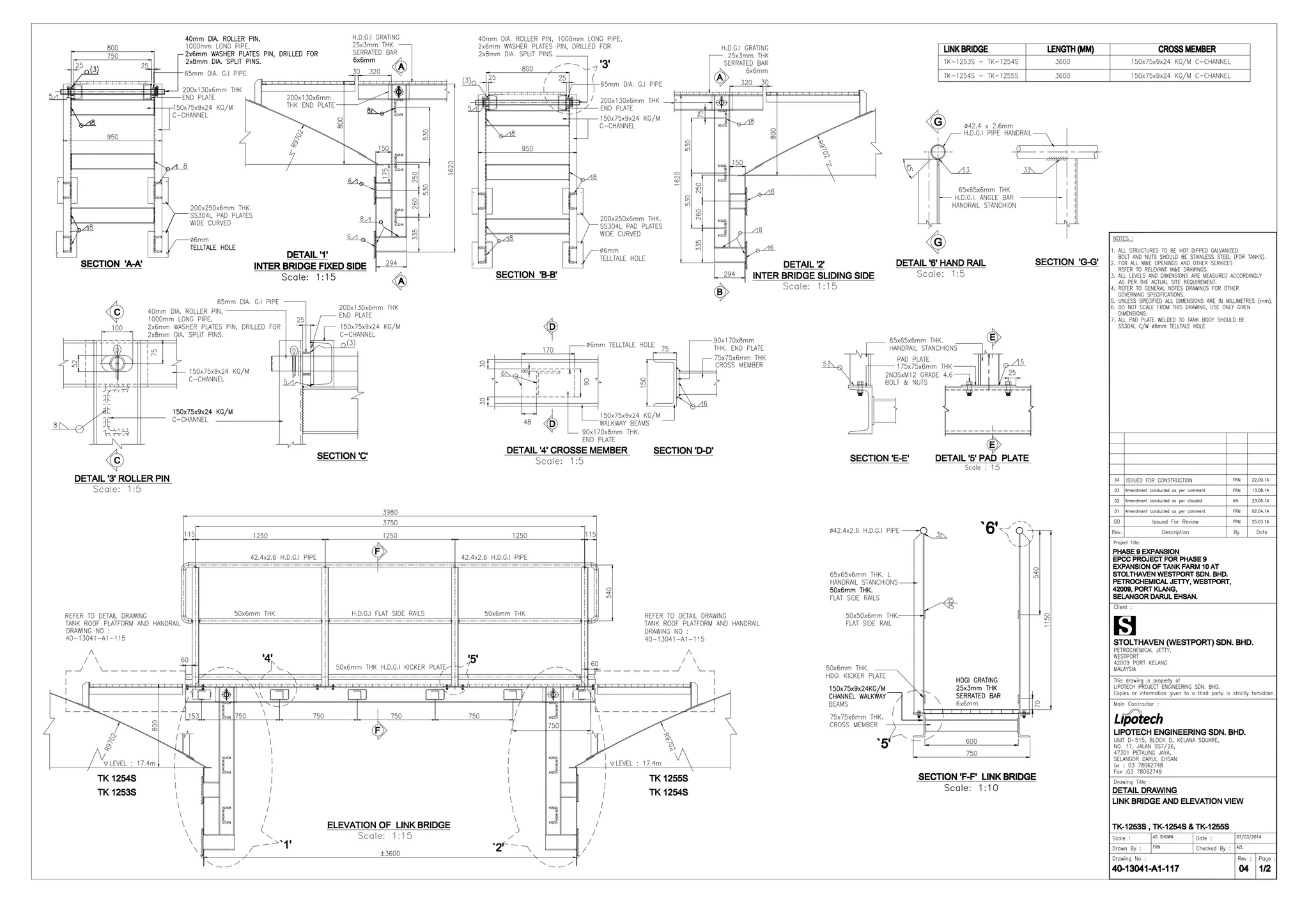 40-13041-A1-117-R04-Detail Drawing - Link Bridge Plan and Elevation ...