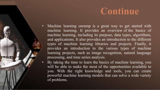 MACHINE LEARNING ONRAMP full details.ppt