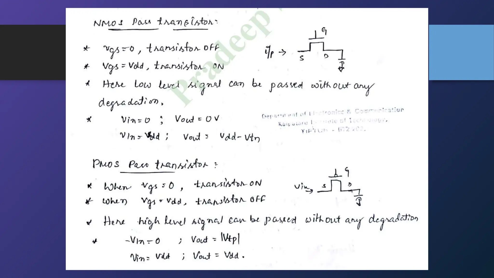 21EC63_Module1B.pptx VLSI design 21ec63 MOS TRANSISTOR THEORY | PPTX | Physics | Science