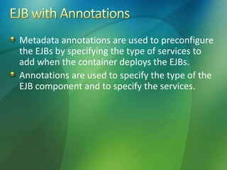 EJB3 Basics | PPTX | Databases | Computer Software and Applications