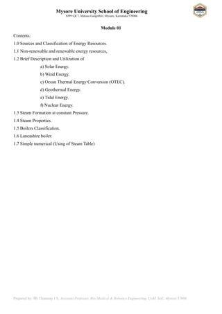 21BR15/25 Module 01 Notes, Energy Sources, Formation of Steam | PDF
