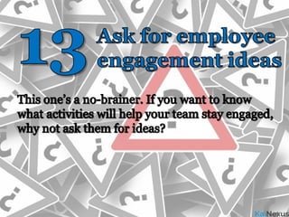 21 Employee Engagement Activities that Work | PDF