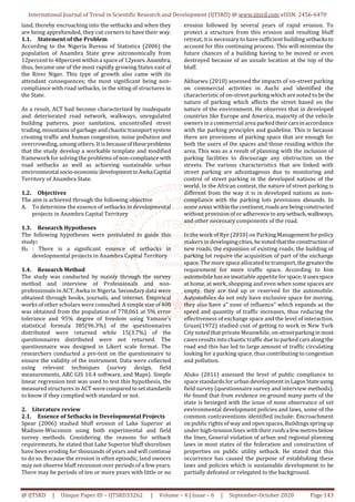 Essence of Compliance with Road Setbacks Standards in Developmental ...