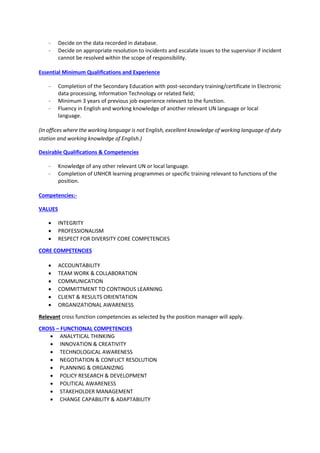 VACANCY: Data Management Assistant - Kakuma | PDF