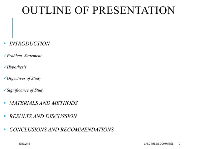 Senior Thesis Presentation Format | PPT