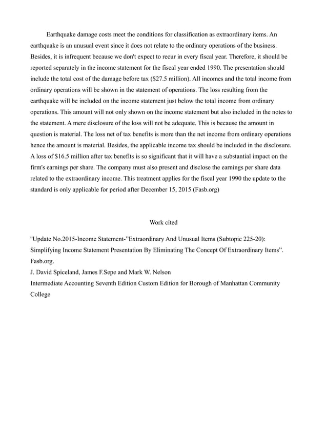 Extraordinary items | ODT