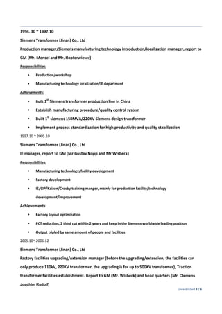 CV of Chen Chengguang 2016 | PDF | Manufacturing Industry | Industries