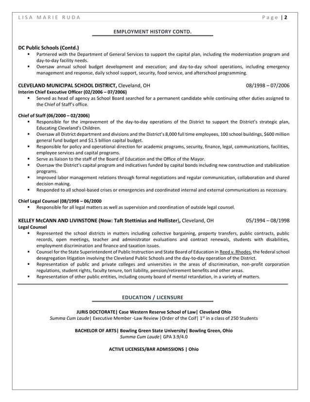 Lisa Marie Ruda Resume - COO | PDF