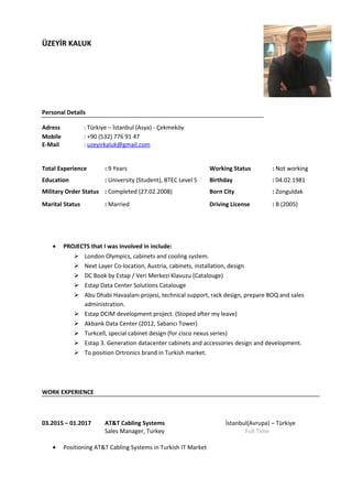 Üzeyir KALUK Resume | DOC
