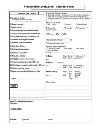 21 FORM - pre-op evaluation Cataract.docx