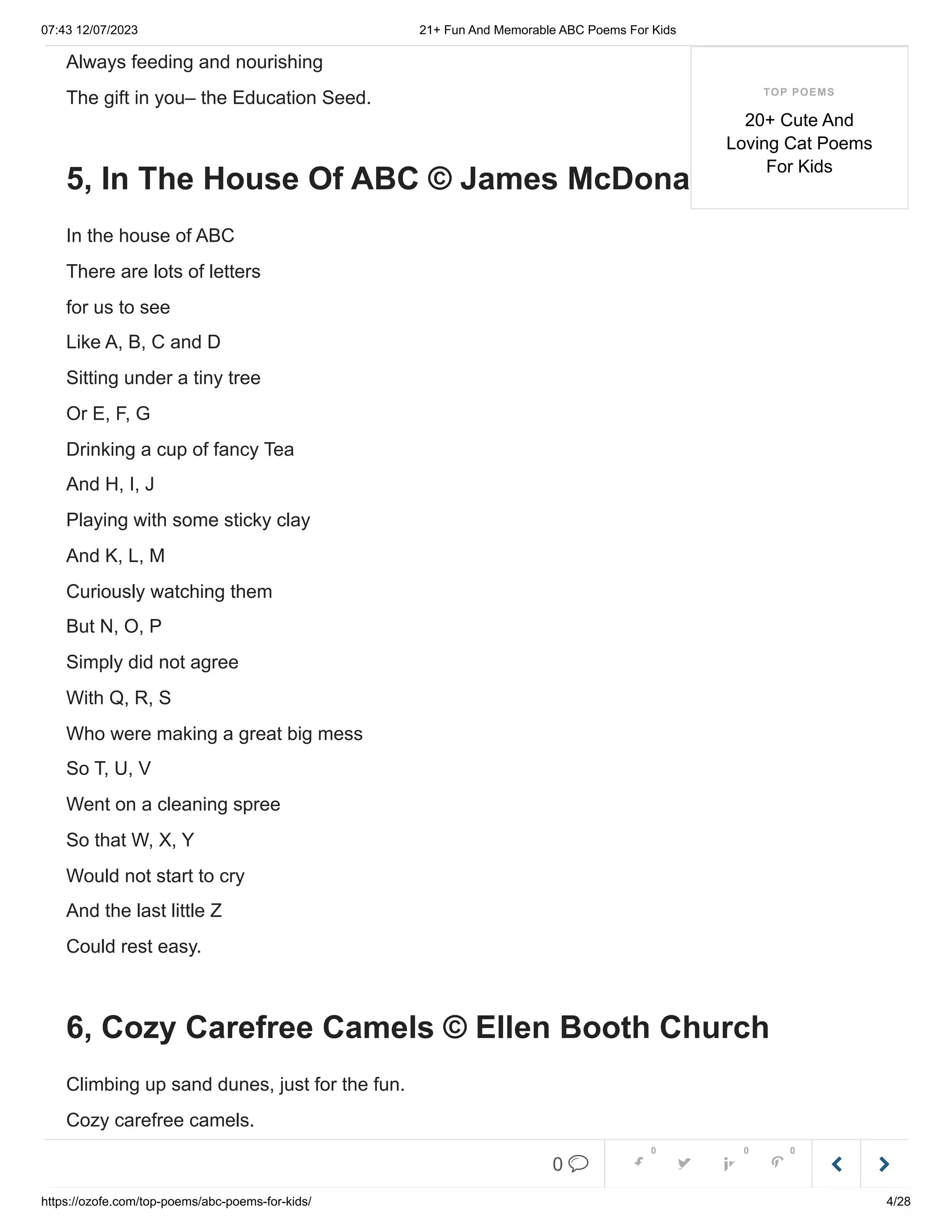 21+ Fun And Memorable ABC Poems For Kids.pdf | Birds | Pets
