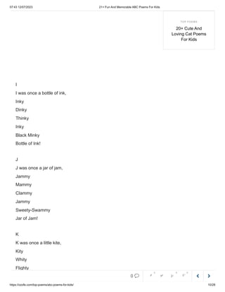 21+ Fun And Memorable ABC Poems For Kids.pdf | Birds | Pets