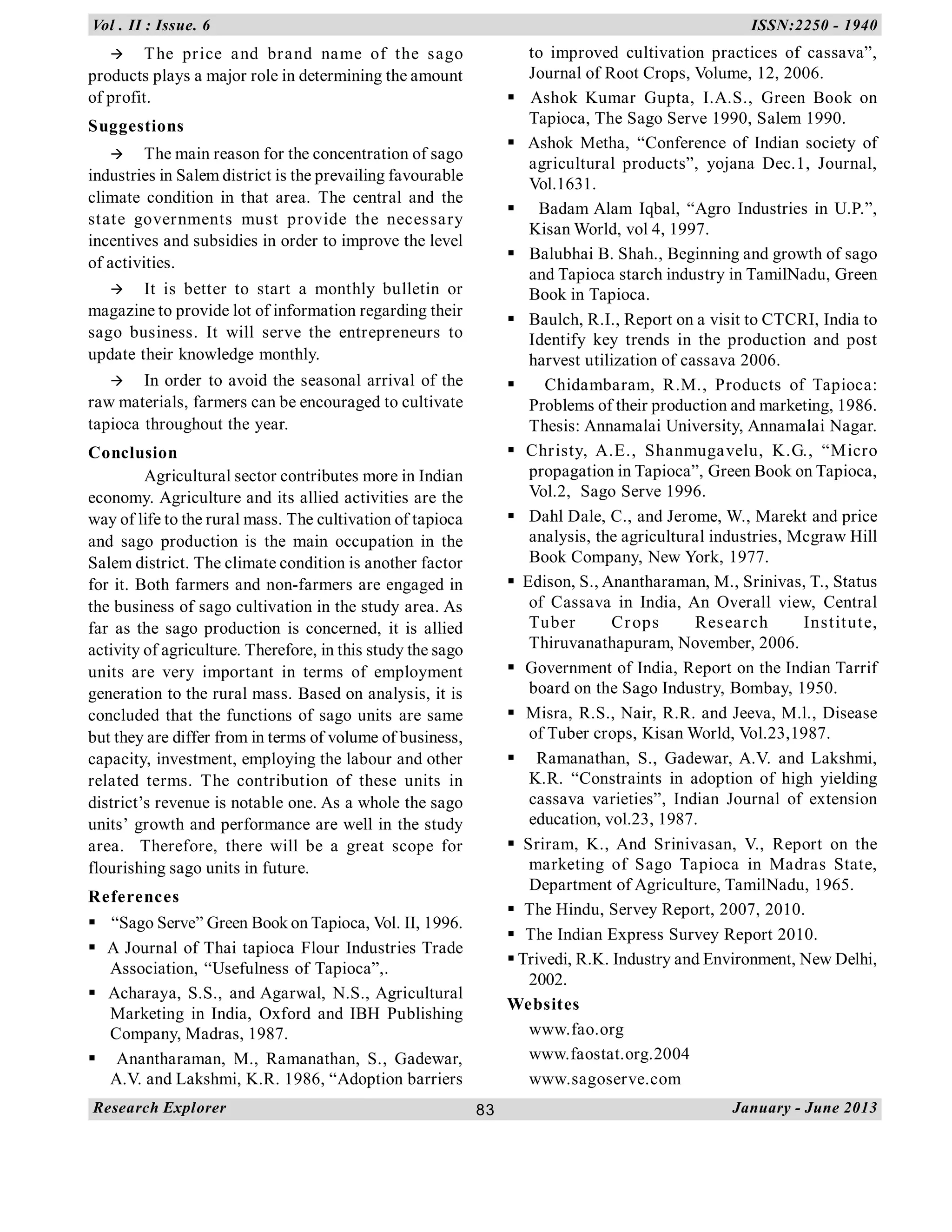 21 growth and performance of sago industries | PDF