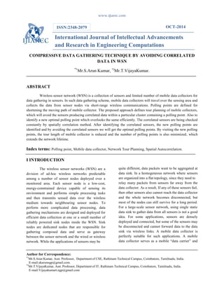COMPRESSIVE DATA GATHERING TECHNIQUE BY AVOIDING CORRELATED DATA IN WSN | PDF