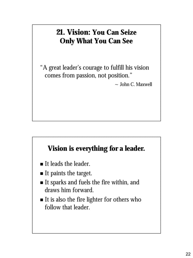 21 indispensable qualities of a leader maxwell | PDF