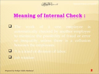 Internal check & control | PPT