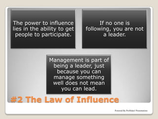 21 Irrefutable Laws Of Leadership John C Maxwell | PPTX