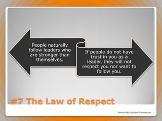 21 Irrefutable Laws Of Leadership John C Maxwell | PPTX