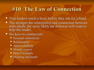 21 irrefutable laws of leadership john c maxwell | PPT
