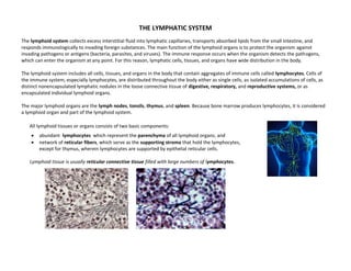 presentation about the lymphatic system and its constituents | PDF