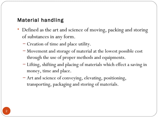 material handling system | PPT