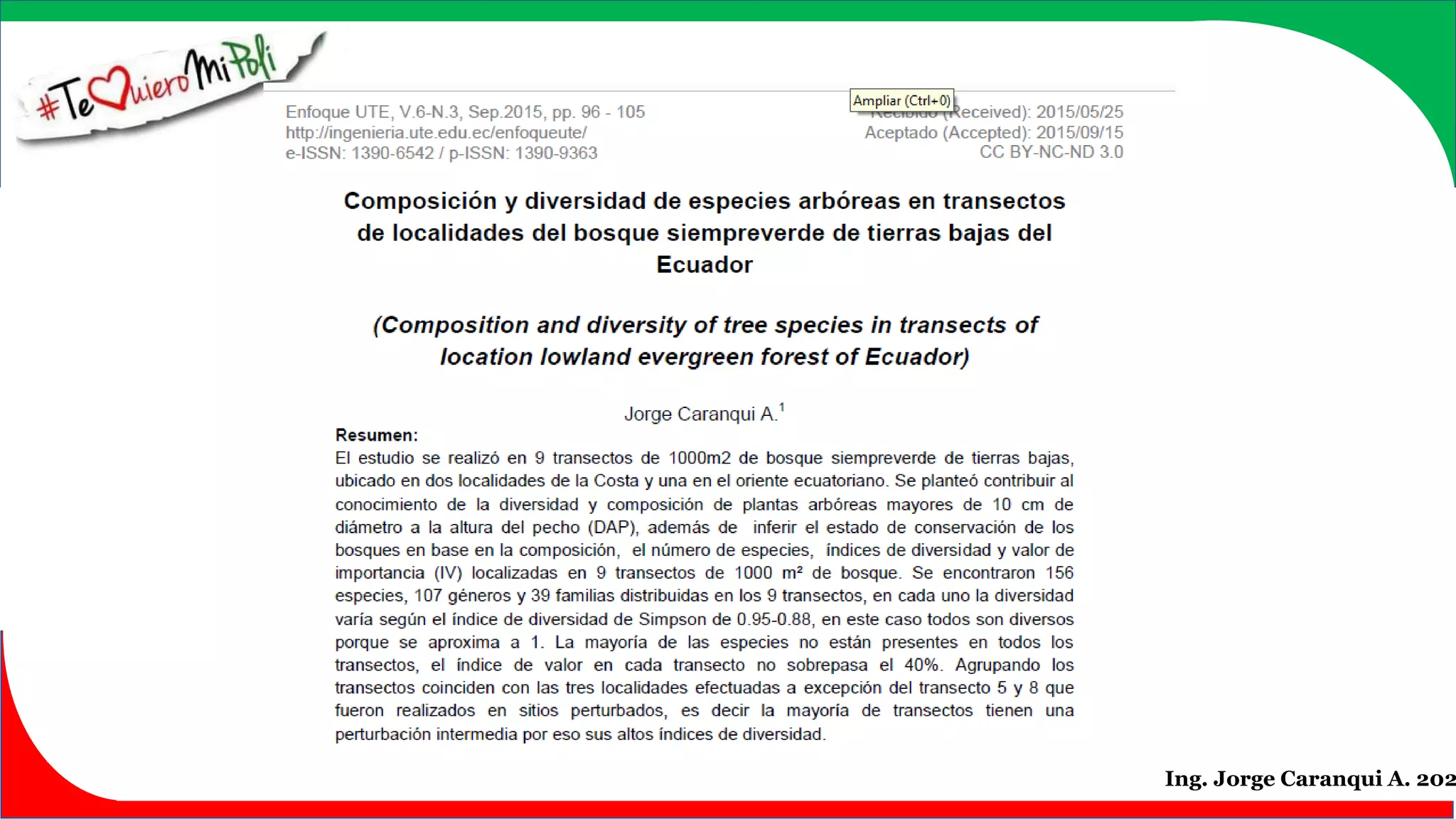 Biodiversidad de los Bosques simpreverde de tierras bajas del ...