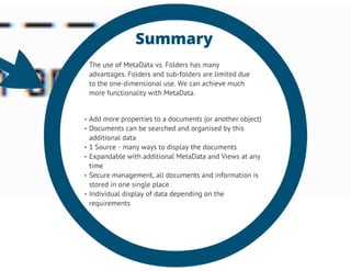 SharePoint Lesson #21: Metadata vs. Folder | PPT