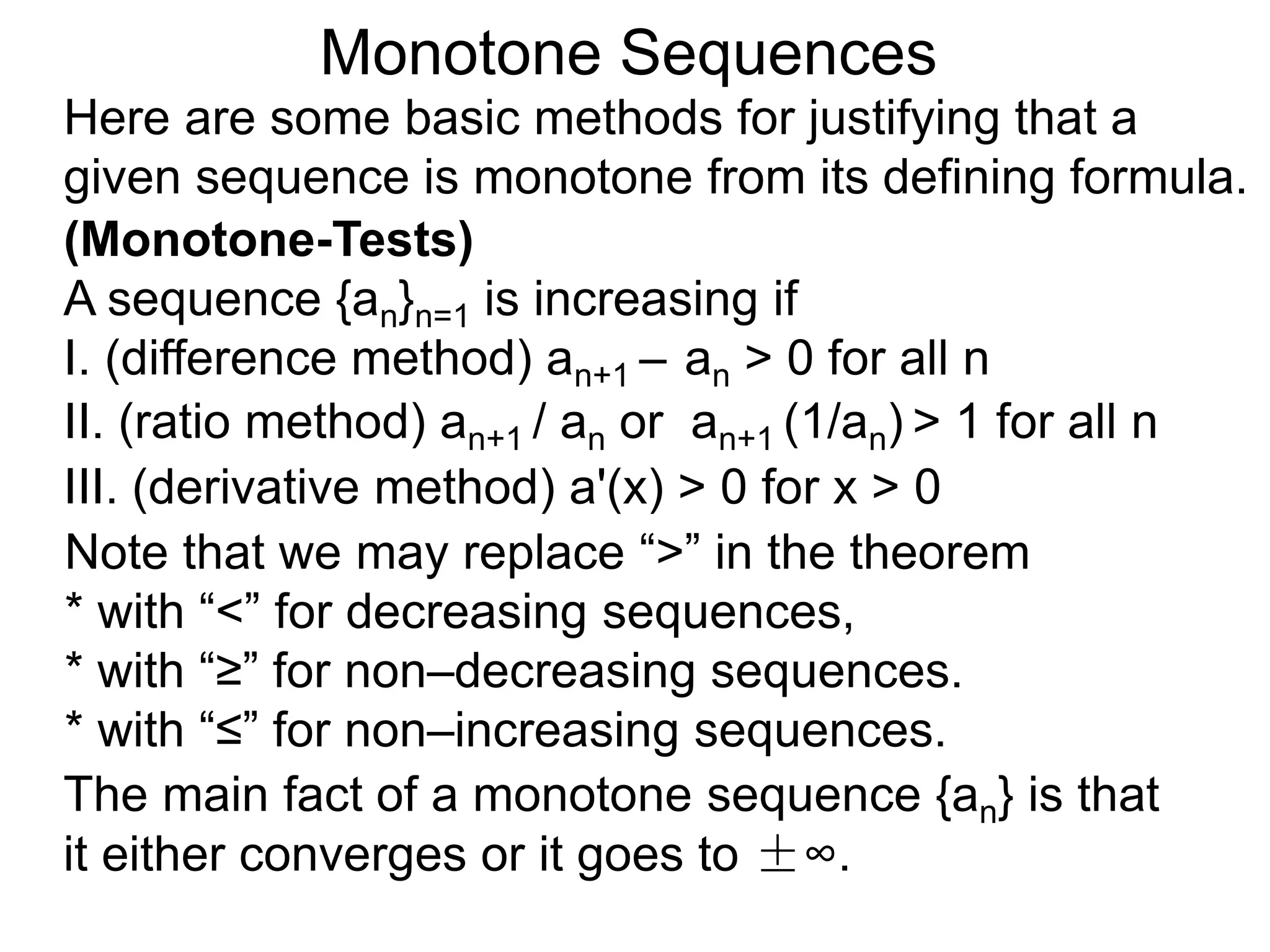 21 monotone sequences x | PPTX