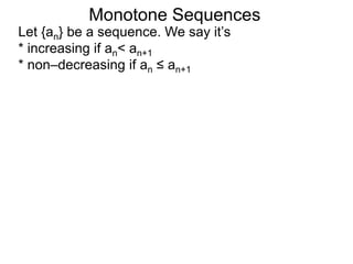 21 monotone sequences x | PPTX