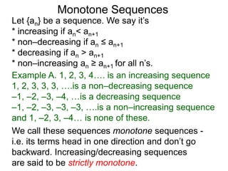 21 monotone sequences x | PPTX
