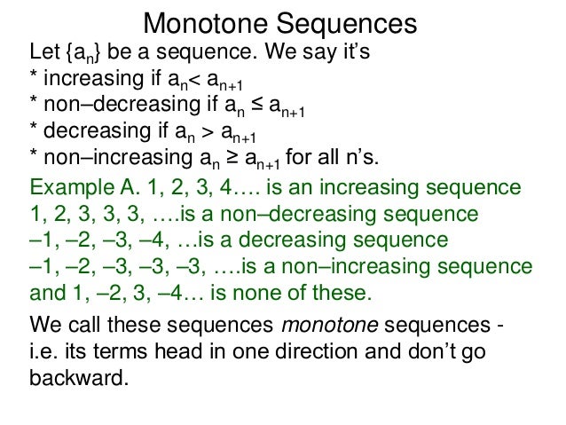 21 Monotone Sequences X