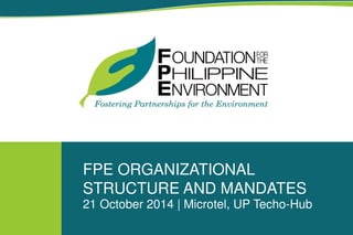 1st LRU RAC Partners Meeting: FPE Organizational Structure and Mandates ...