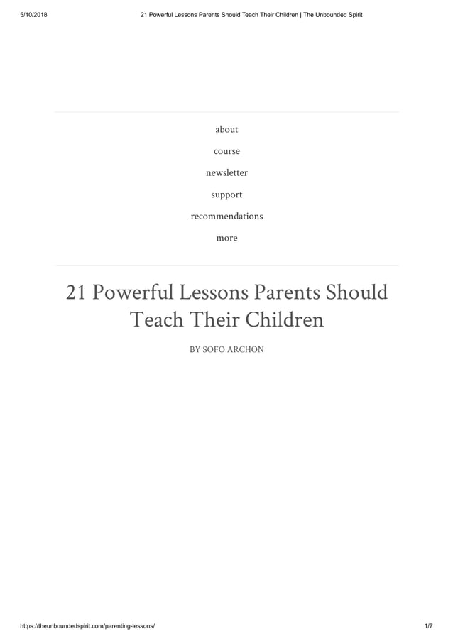 21 powerful lessons parents should teach their children | PDF