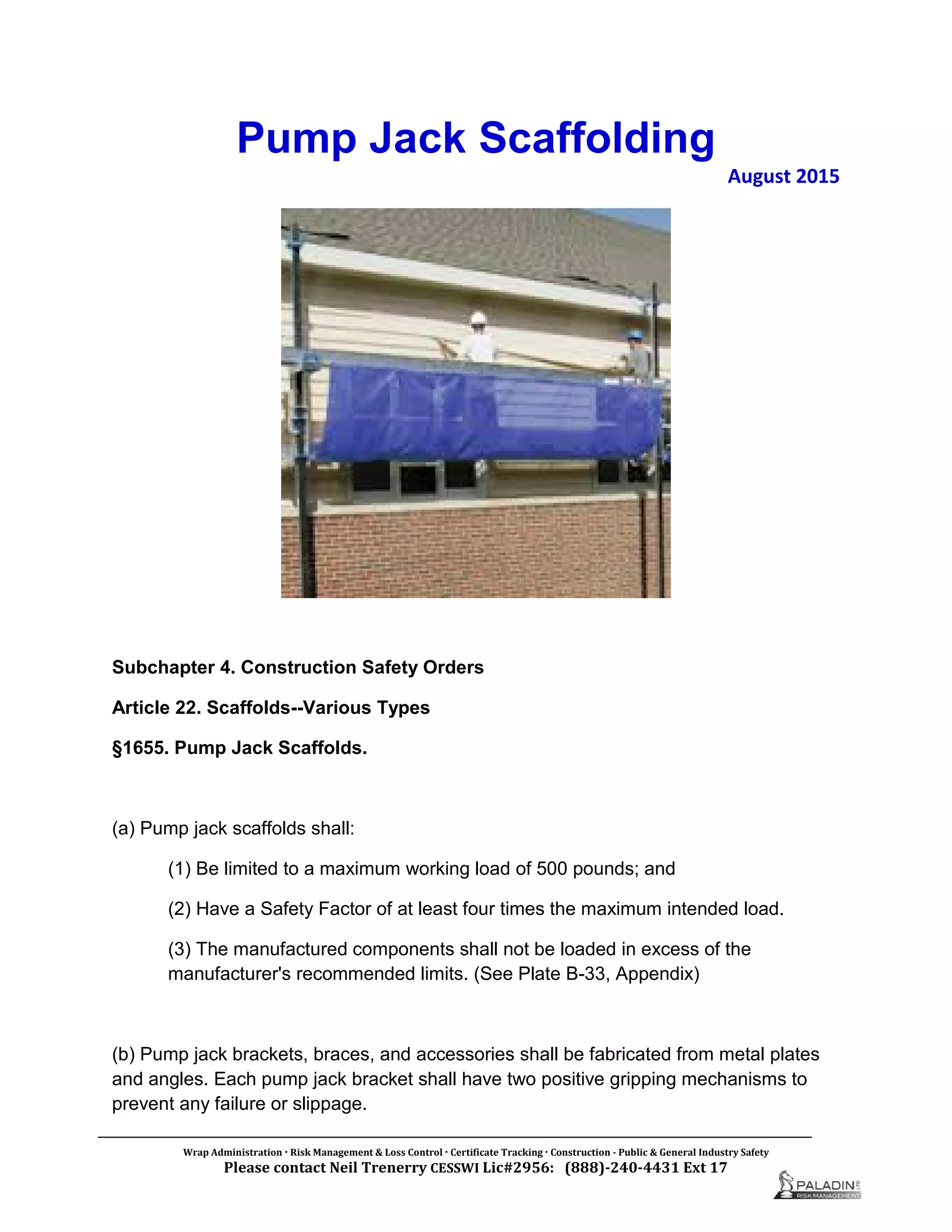 21 Pump Jack Scaffolding | PDF