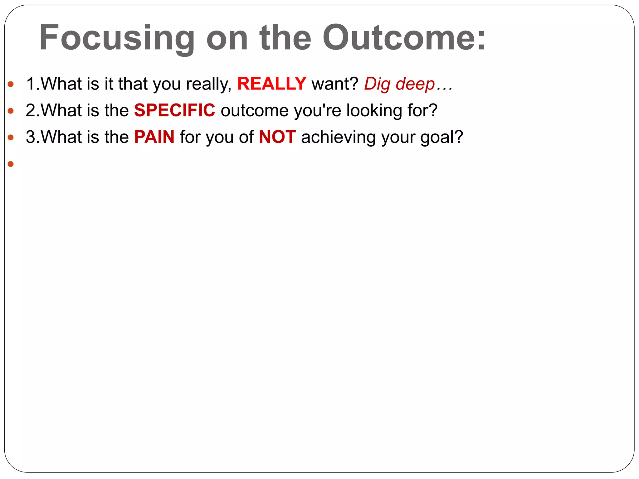 21 questions for extra ordinary goal setting | PPT