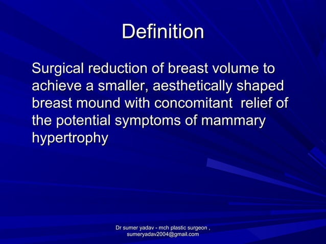 reduction mammoplasty | PPT