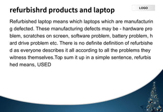 refurbished products and laptops | PDF