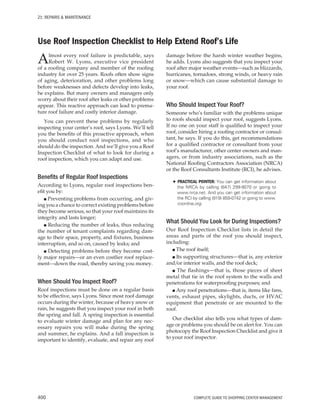 Repairs & Maintenance (from The Complete Guide to Shopping Center ...