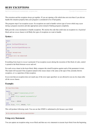 21 ruby exceptions | PDF