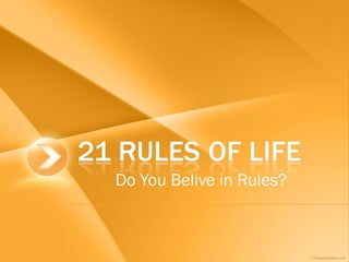 21 Rules Of Life | PPS