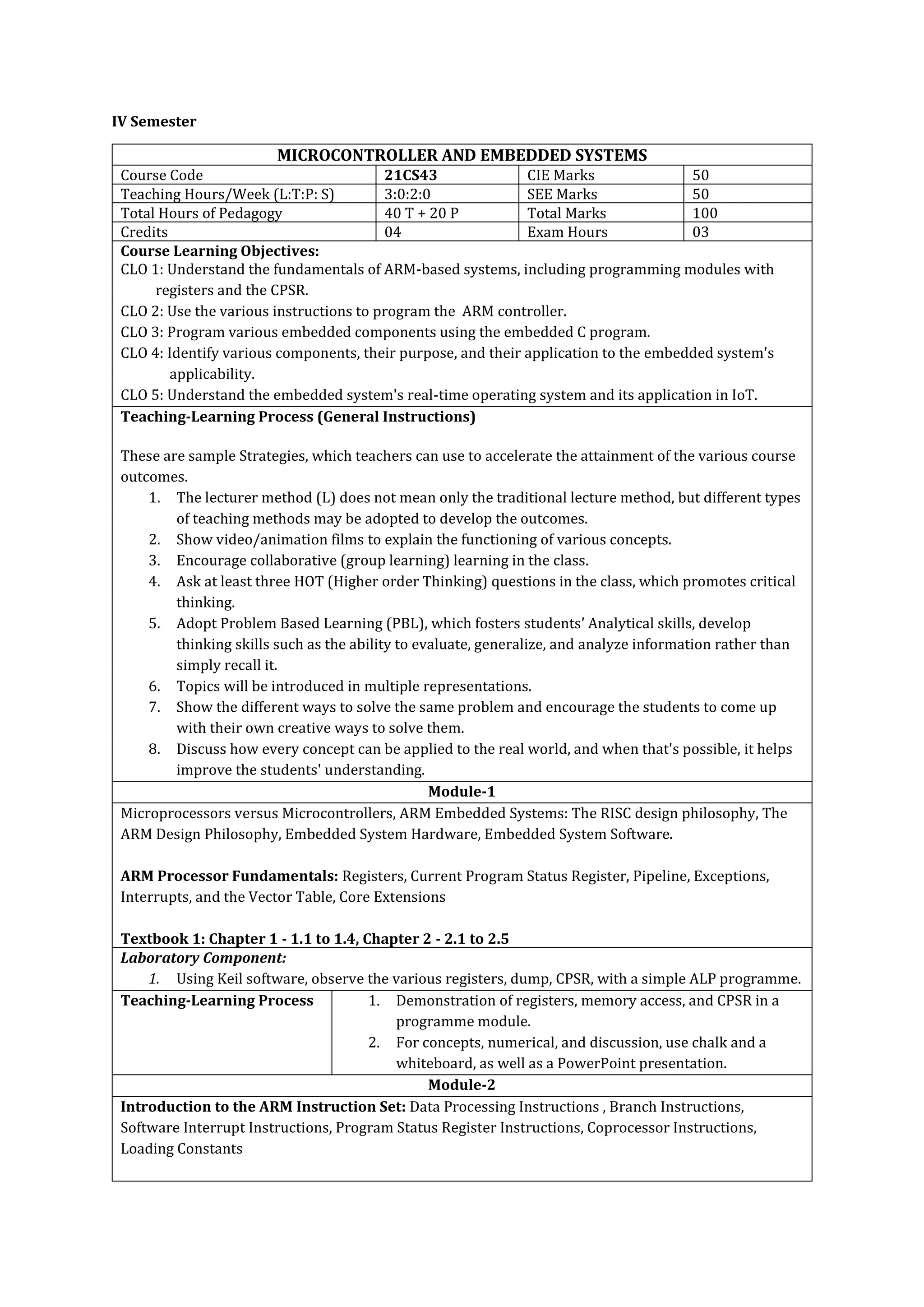 21scheme vtu syllabus of visveraya technological university | PDF