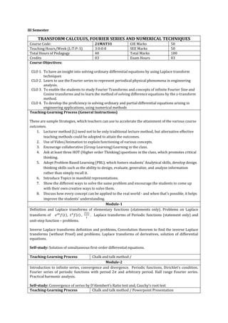 21scheme vtu syllabus of visveraya technological university | PDF