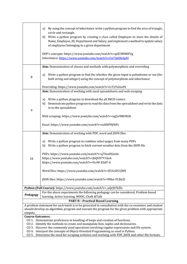 21scheme vtu syllabus of visveraya technological university | PDF