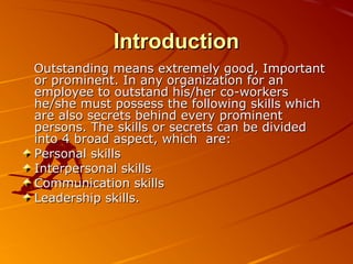 AN OUTSTANDING STAFF; 21 secrets for becoming the most outstanding ...