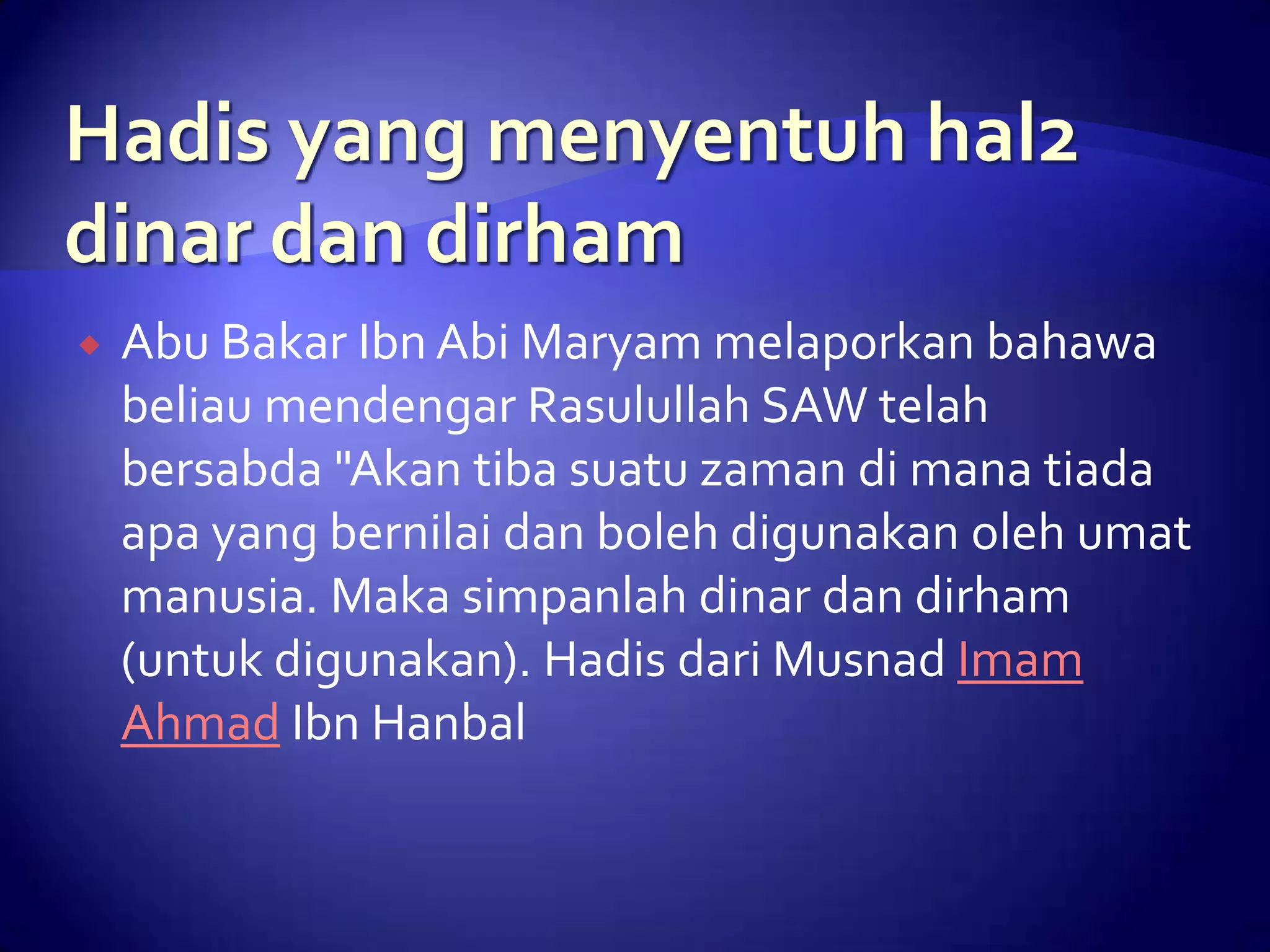 Sistem Matawang Dinar Emas | PPTX