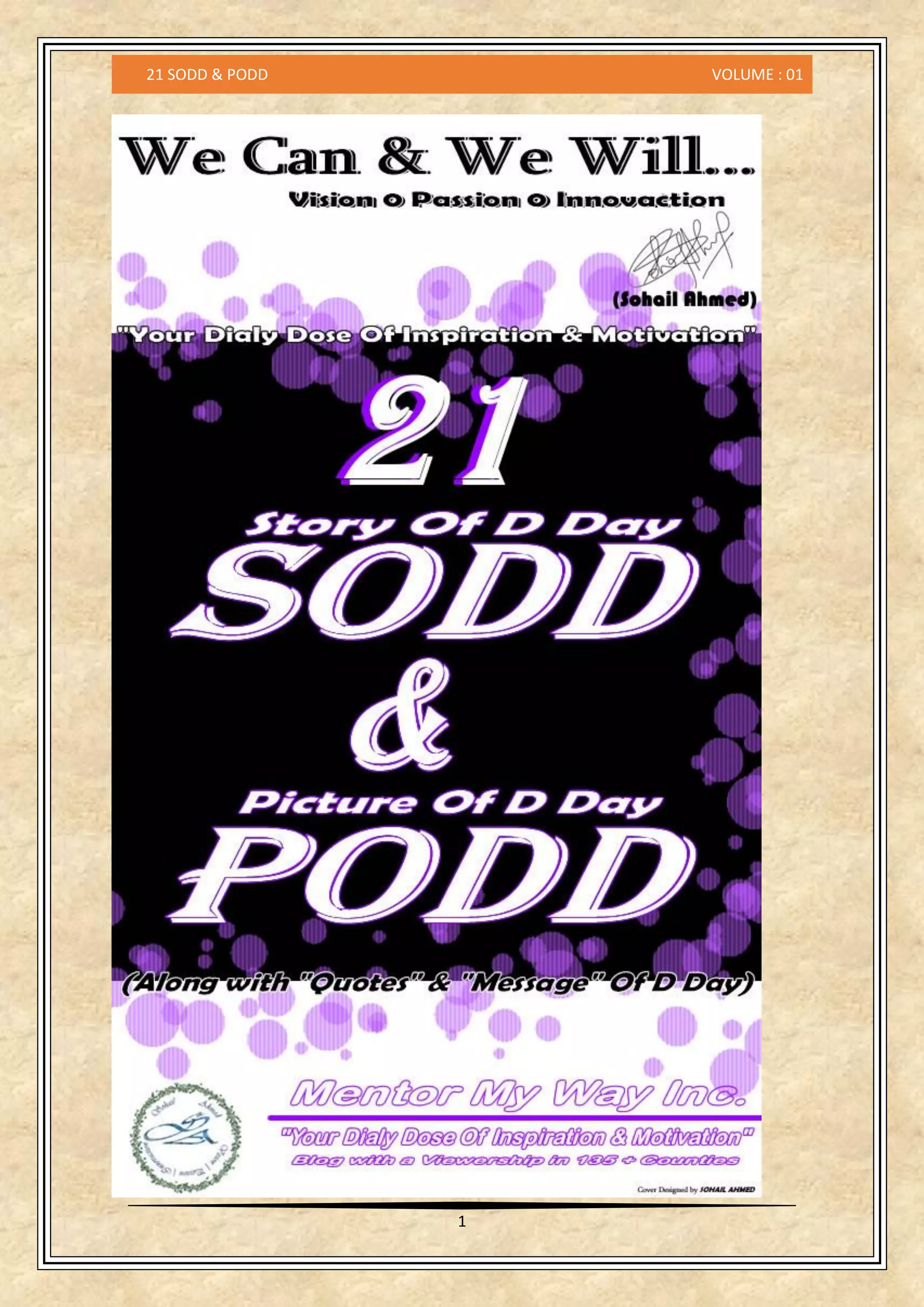 21 SODD & PODD - A Motivational Stories & Inspirational Pictures Book | PDF