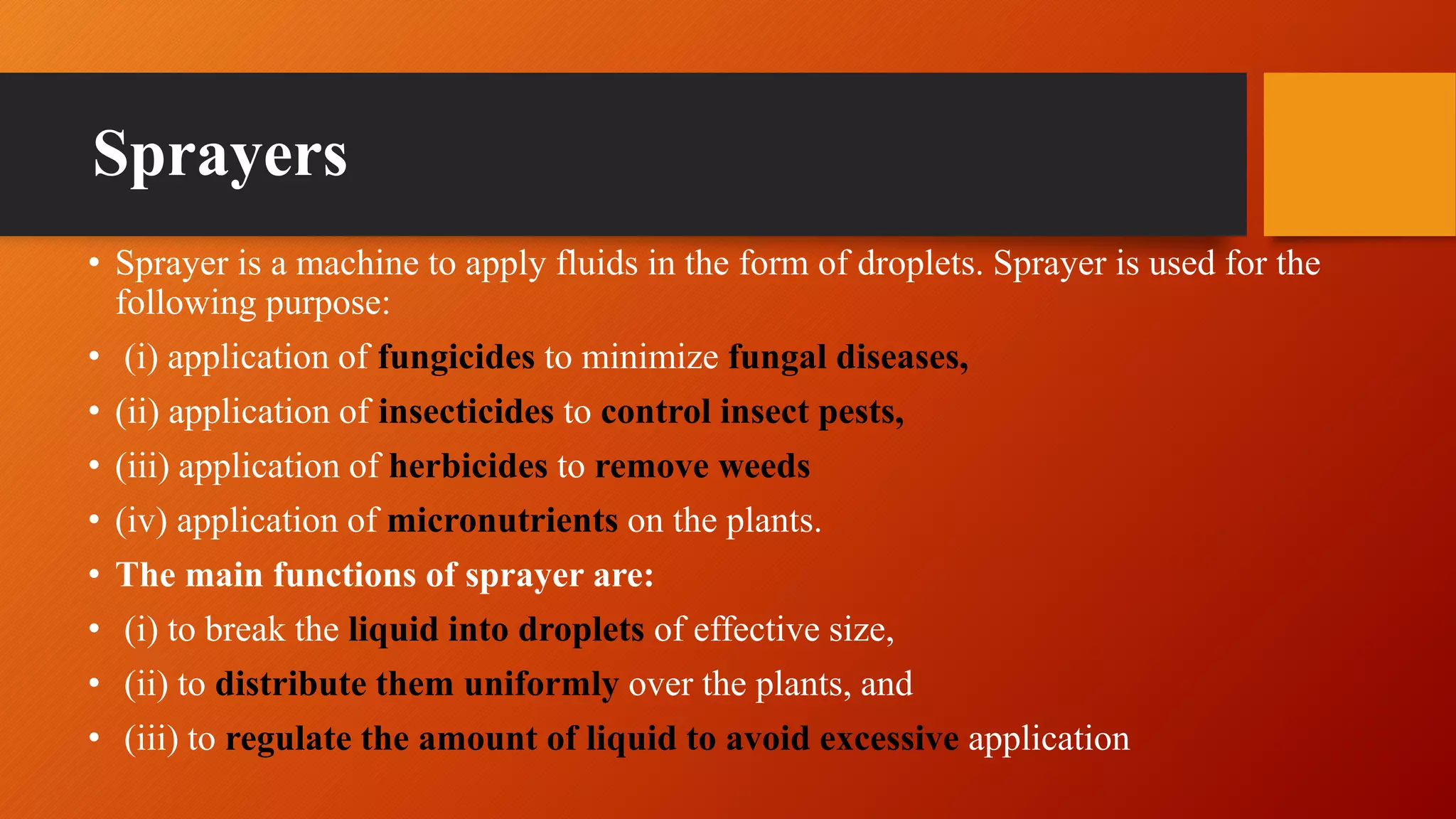 Sprayers types | PPTX