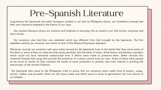 Pre-Spanish Literature, Spanish Literature | PPT