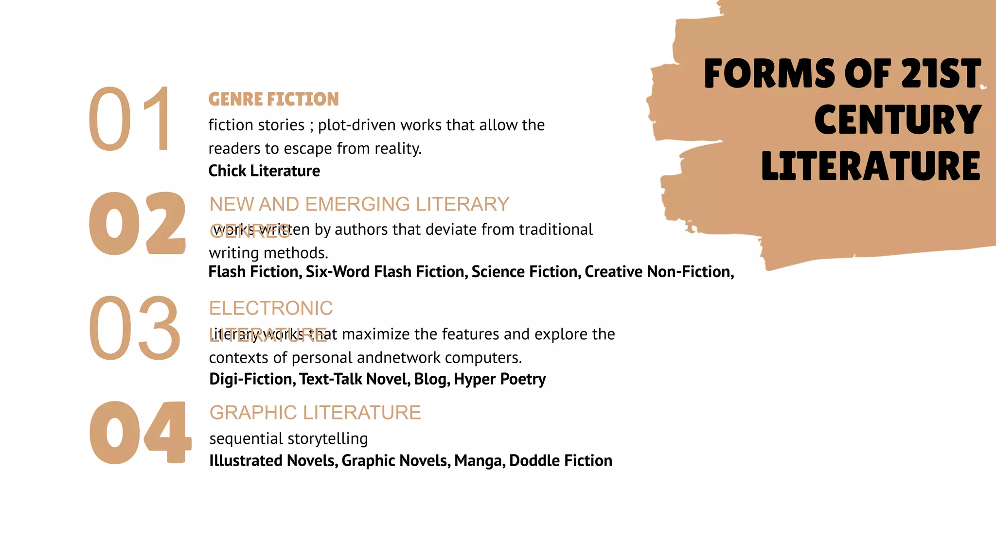 21st - Coventional and 21st Century Genres [Autosaved].pptx